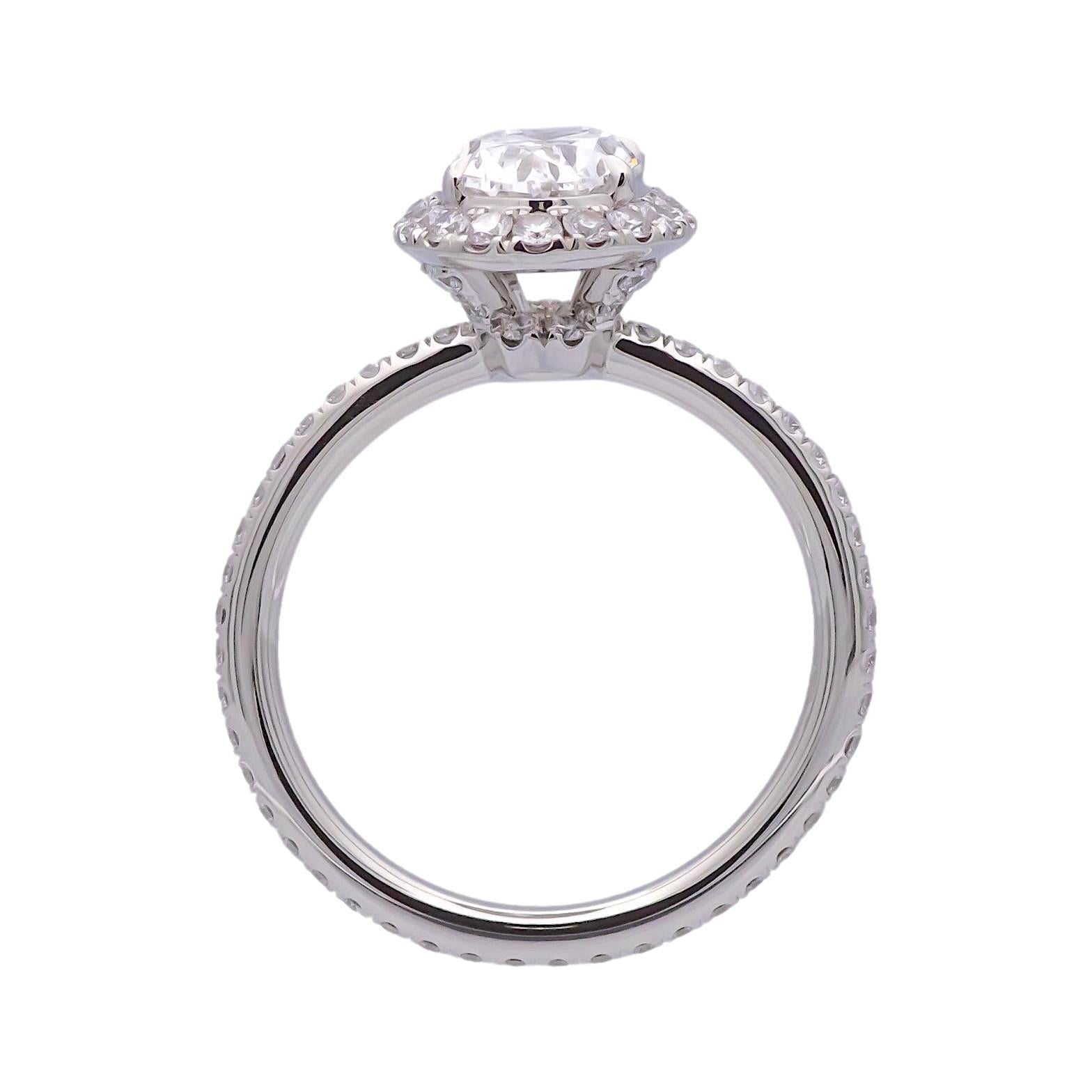 Order Harry Winston Platinum Halo Oval Diamond 1.54ct TW DVVS1 Engagement Ring Online The Diamond Oak