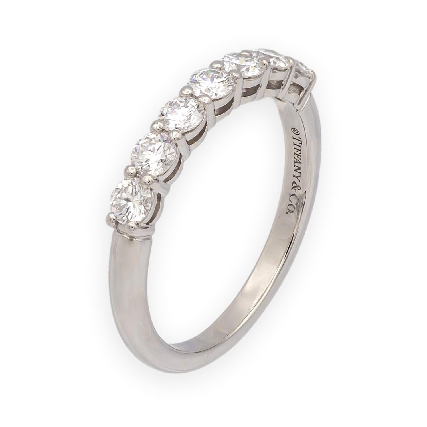 Tiffany & Co. Platinum 7 Stone Forever Half Circle Diamond Band Ring ...