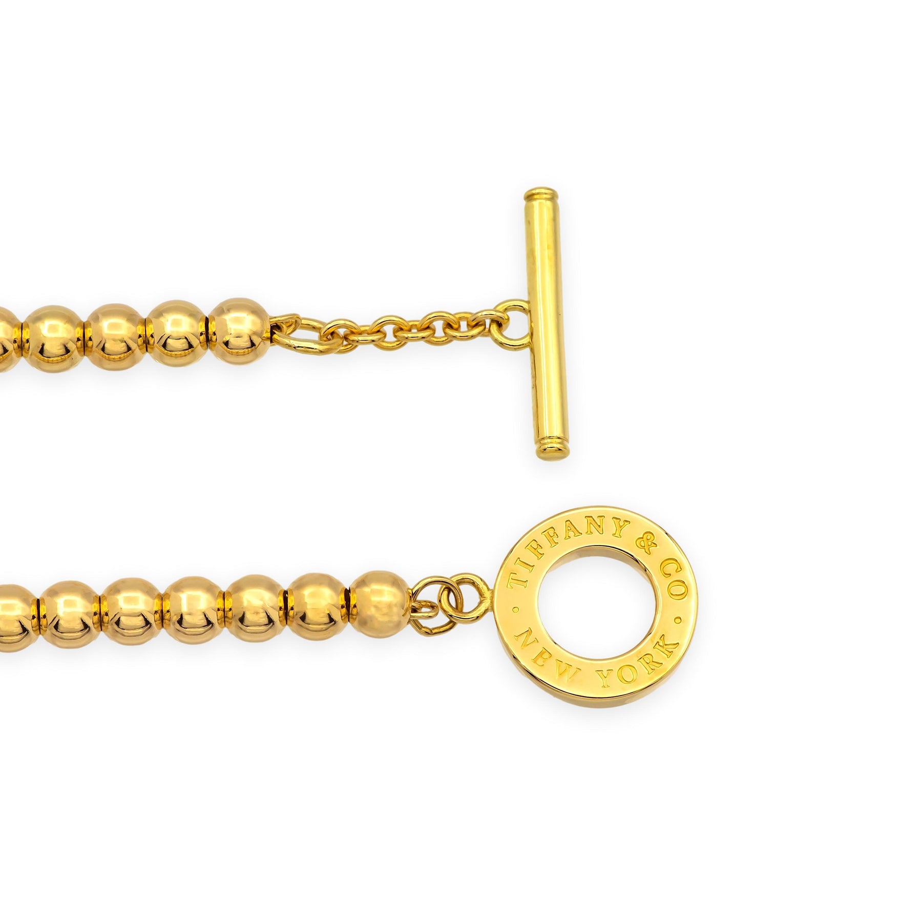Tiffany & Co. Vintage 18K Yellow Gold Toggle Bead Bracelet 7" – 8.5" – The Diamond Oak