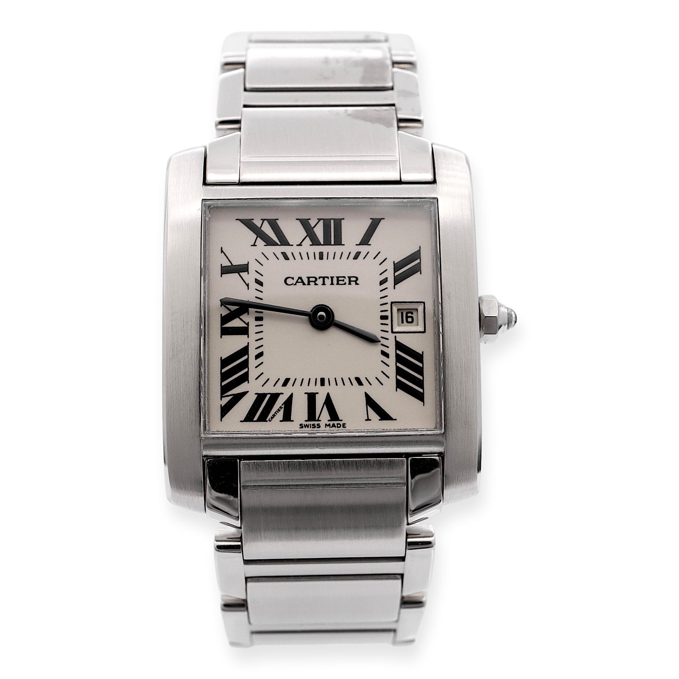 Pre-Owned Ladies Cartier Francaise Tank Stainless Steel 2465 Watch ...